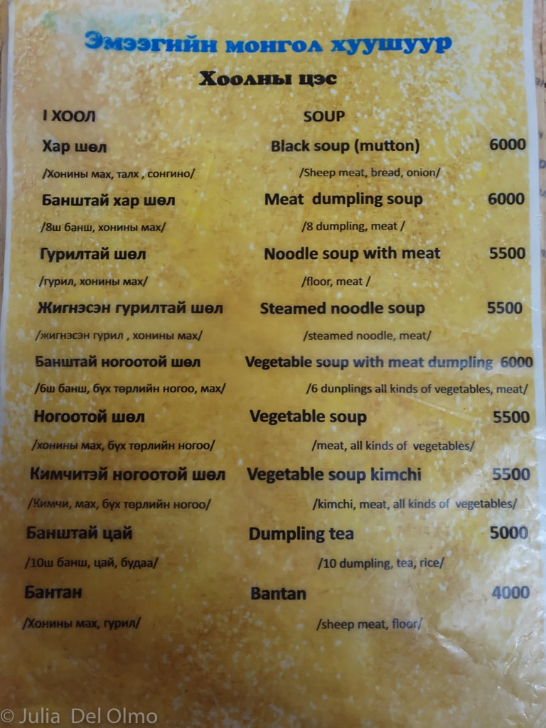 La comida en Mongolia - Camino Salvaje